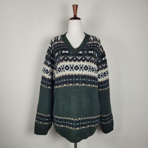 Fashion Bug | Sweaters | Vintage Fashion Bug Sweater 4 Green Fair Isle ...